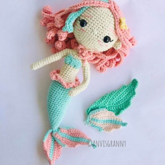 Pisces Zodiac Doll Crochet Pattern - Mermaid amigurumi - Anvi’s Granny ...
