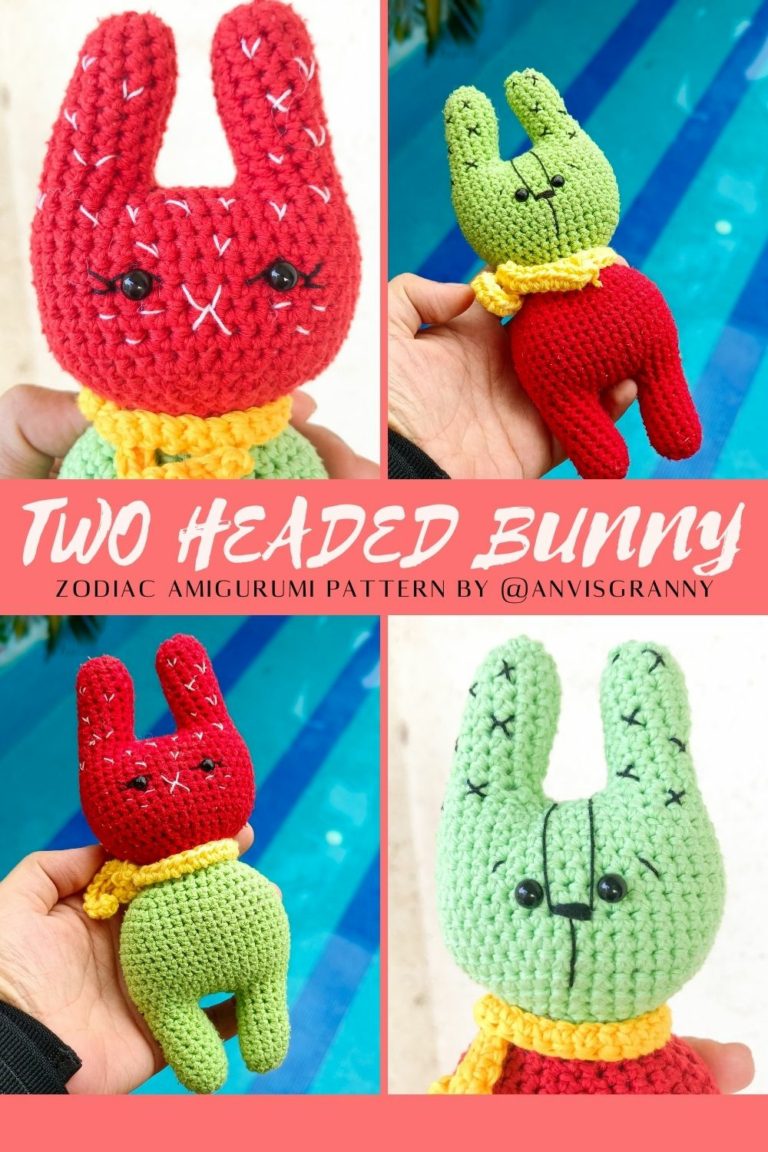 Easy Two-Headed Bunny Pattern - Anvis Granny Handicrafts