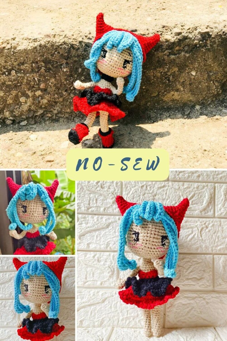 No-sew Devil Doll Amigurumi Pattern - Anvis Granny Handicrafts