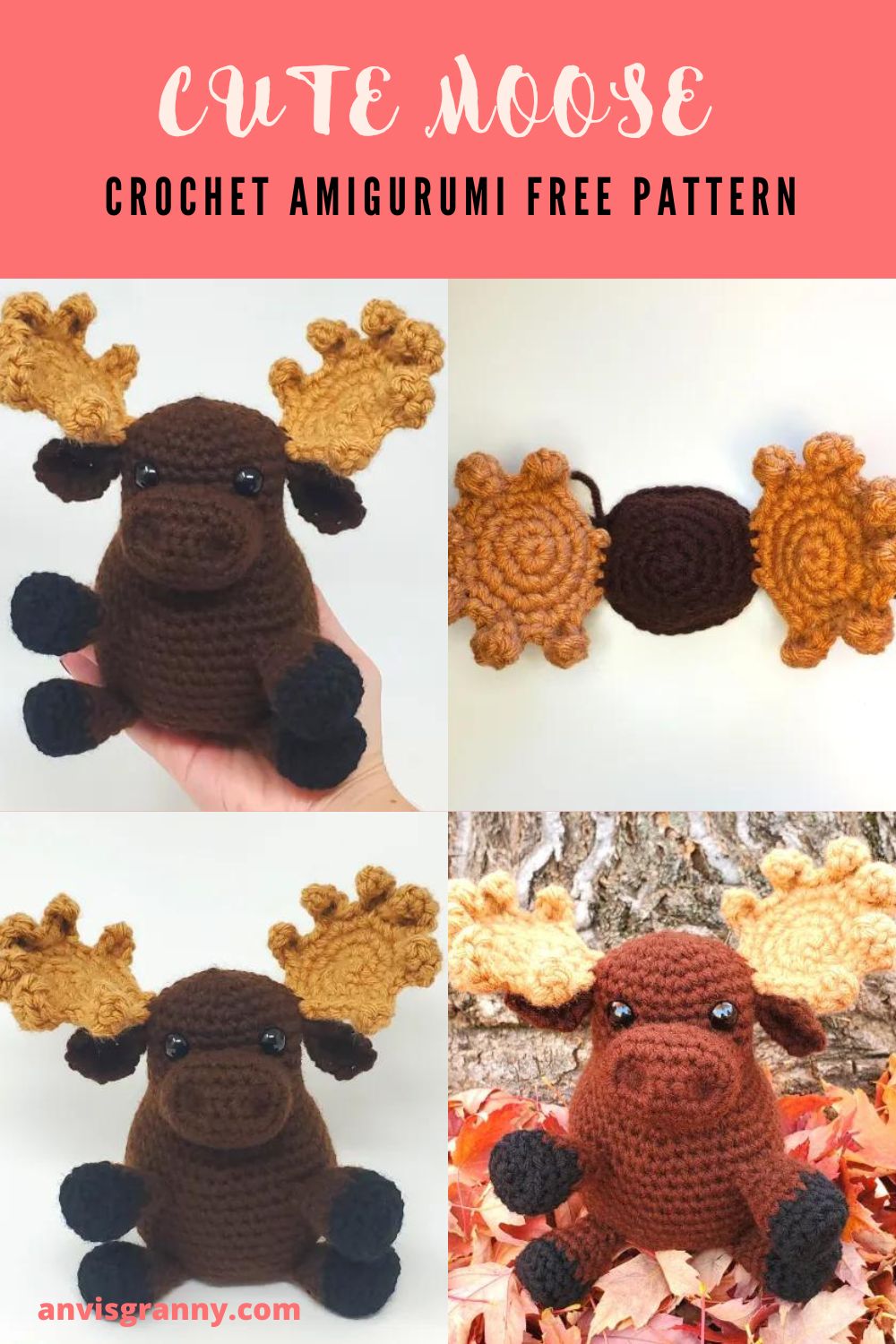 Amigurumi Moose Free Pattern - No Sew Amigurumi Pattern
