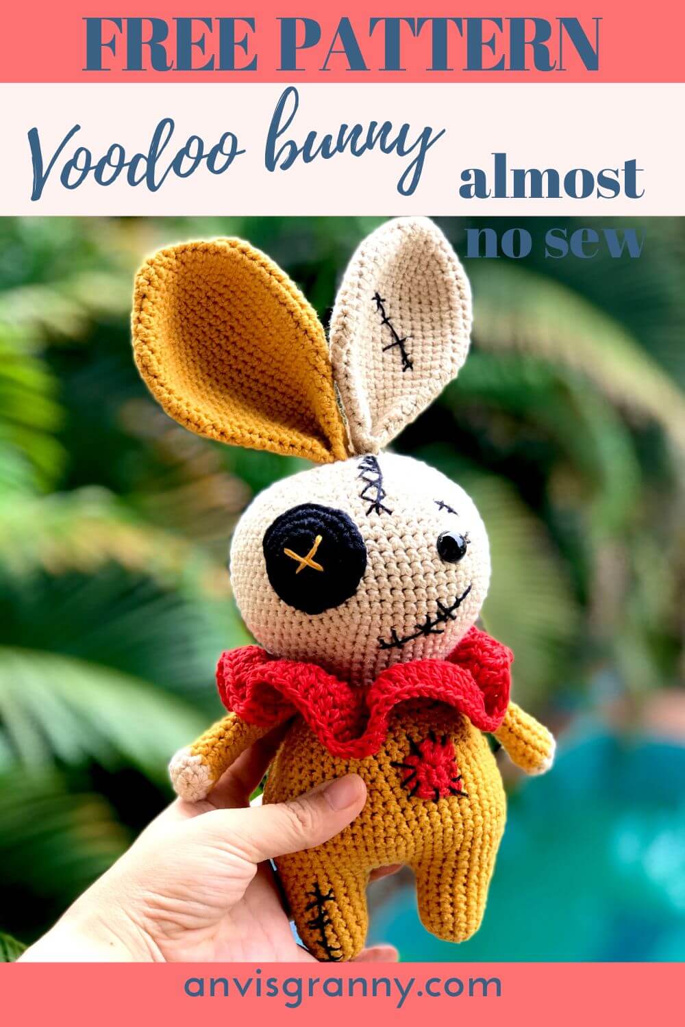 No-sew Crochet Voodoo Doll Bunny Free Pattern For Hallloween